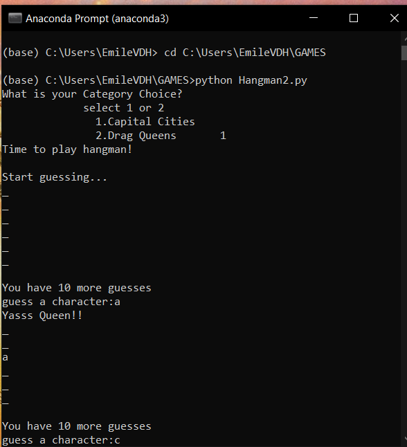 Hangman Command-Line Game | Emile VD Heyde